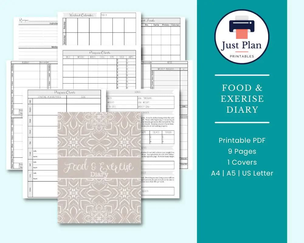 Weight Loss Tracker Printable Just Plan Books