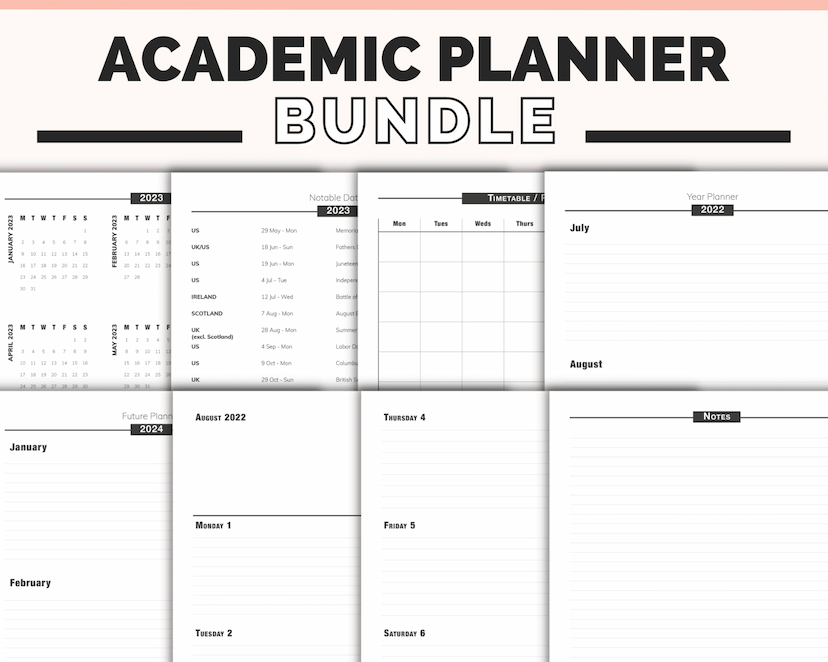 Weekly Academic Planner Printable | Just Plan Books