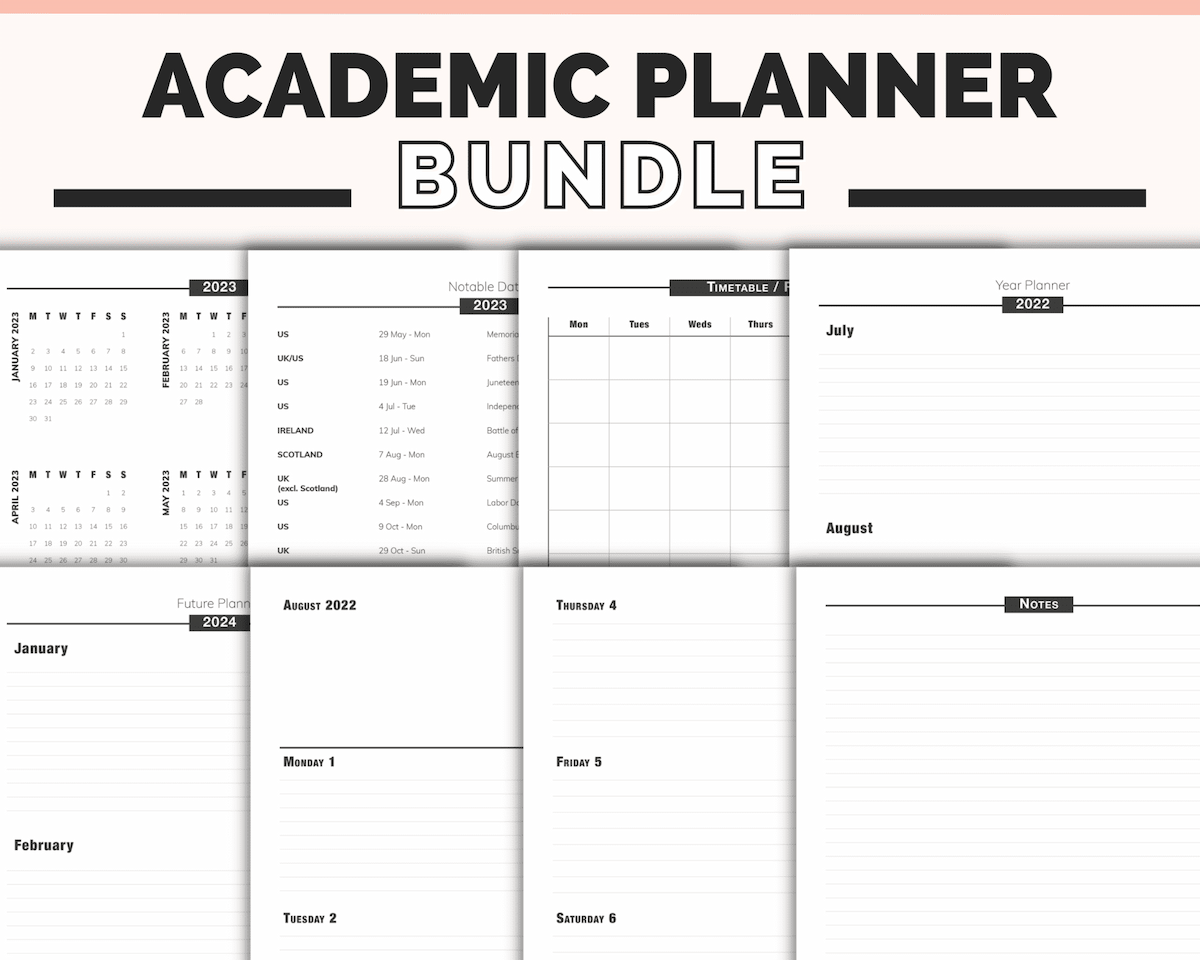 Weekly Academic Planner Printable | Just Plan Books